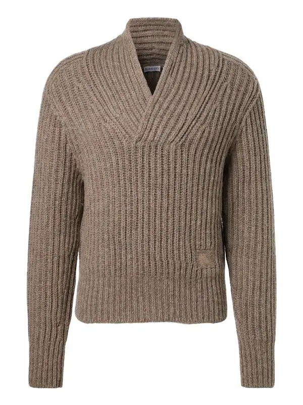 Burberry Ribbed-knit Wool Sweater - Beige