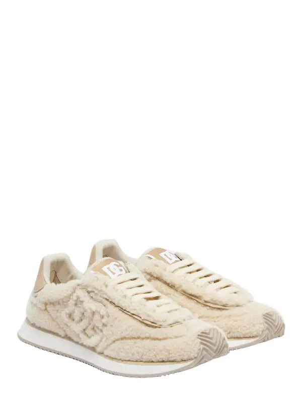 Dolce & Gabbana Dg Cushion Shearling Sneakers - Beige
