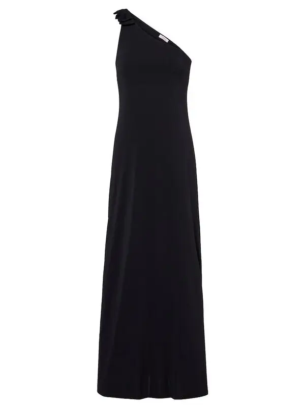ERES Bow-detail One-shoulder Maxi Dress - Black