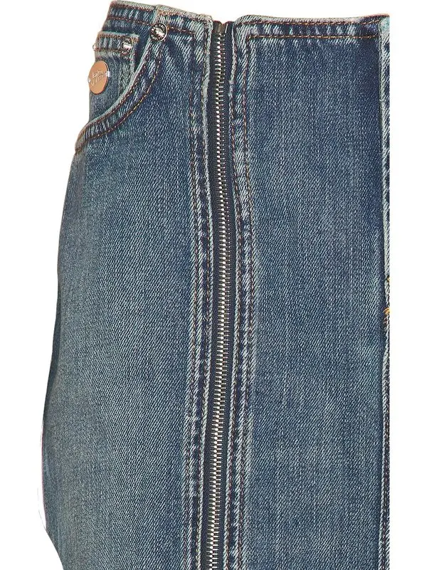 Jean Paul Gaultier Front Zipped Denim Mini Skirt - Vintage Blue