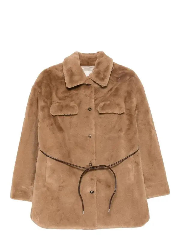 MOLLIOLLI Ashley Faux Fur Jacket - Brown
