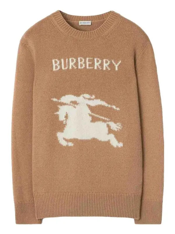 Burberry Equestrian Knight Wool-cashmere Jumper - Brown