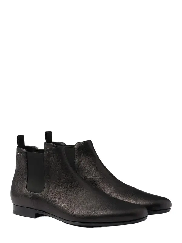 Prada Leather Chelsea Boots - Black