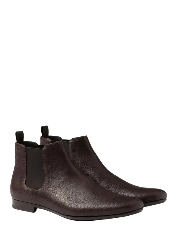 Prada Leather Chelsea Boots - Brown