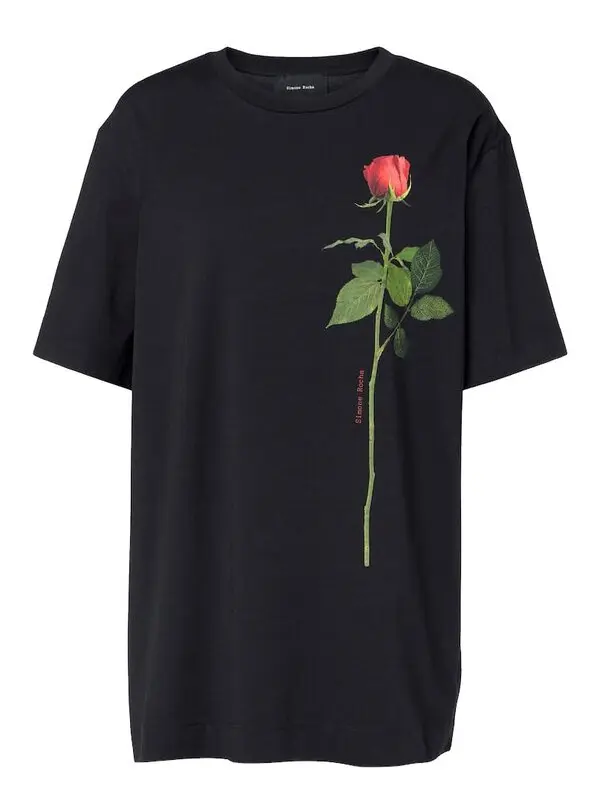 Simone Rocha Printed Cotton Jersey T-shirt - Black