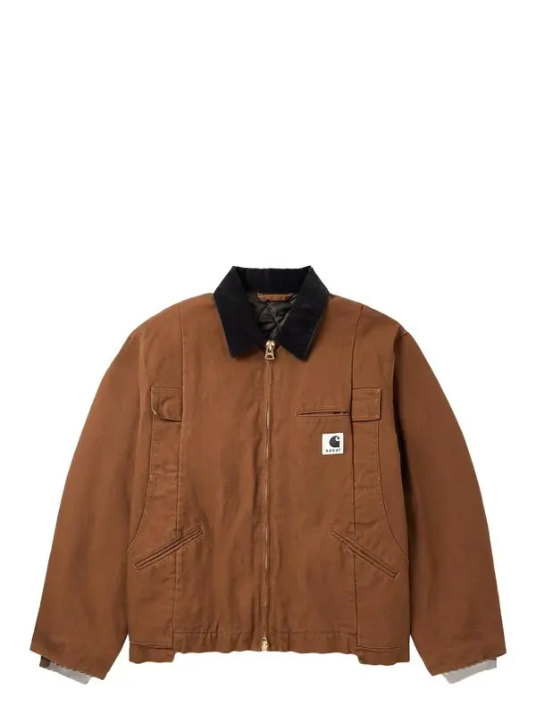 Sacai X Carhartt Wip Panelled Cotton-canvas Jacket - Neutrals