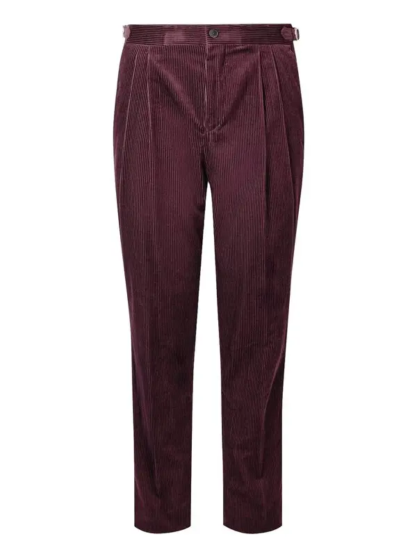 Mr P. Slim-fit Straight-leg Corduroy Tuxedo Trousers - Purple
