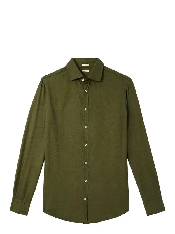 Massimo Alba Canary Herringbone Cotton-blend Flannel Shirt - Green