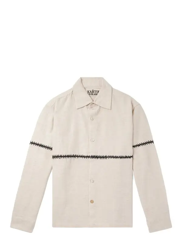 KARTIK RESEARCH Rabari Embroidered Cotton Shirt - White