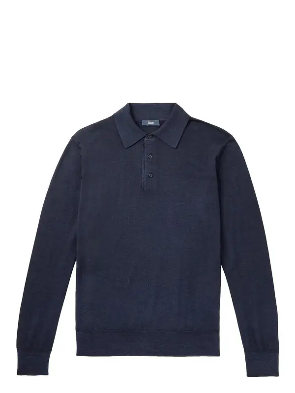 Herno Wool Polo Shirt - Blue