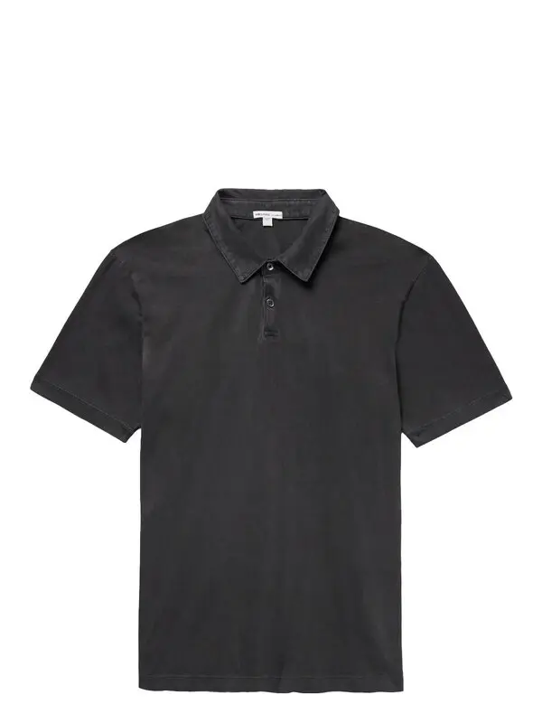 JAMES PERSE Supima Cotton-jersey Polo Shirt - Gray