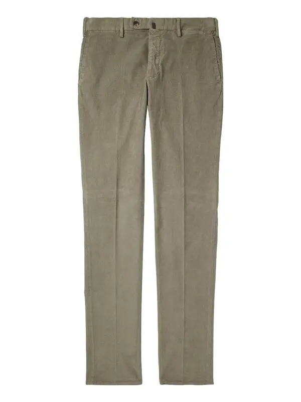 SLOWEAR Incotex Straight-leg Corduroy Trousers - Green