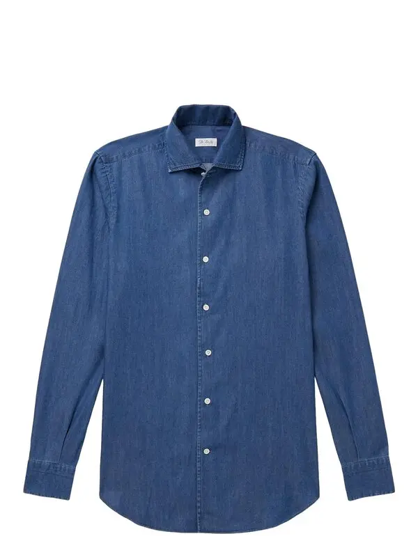 DE PETRILLO Cotton-chambray Shirt - Blue