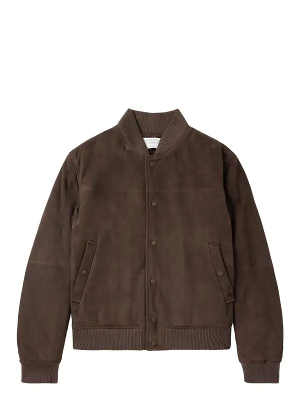 Gabriela Hearst Slim-fit Padded Suede Bomber Jacket - Brown