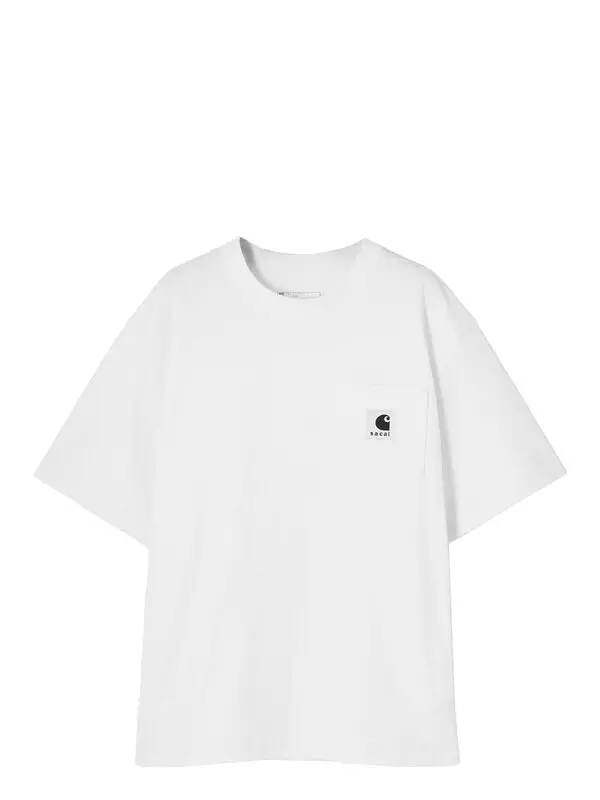 Sacai X Carhartt Wip Appliquéd T-shirt - White
