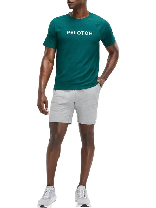 PELOTON 7" Contrast Flatlock Short - Light Heather Grey