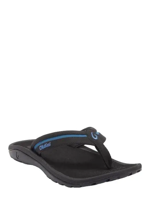 Olukai Ohana Plua Flip Flop - Black/slate Blue