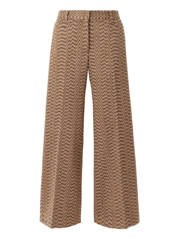 Missoni Caperdoni Wool And Cotton-blend Straight-leg Trousers - Brown