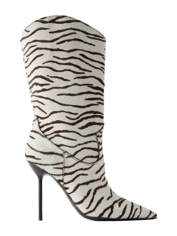 Paris Texas Lidia Zebra-print Calf Hair Ankle Boots - Animal Print