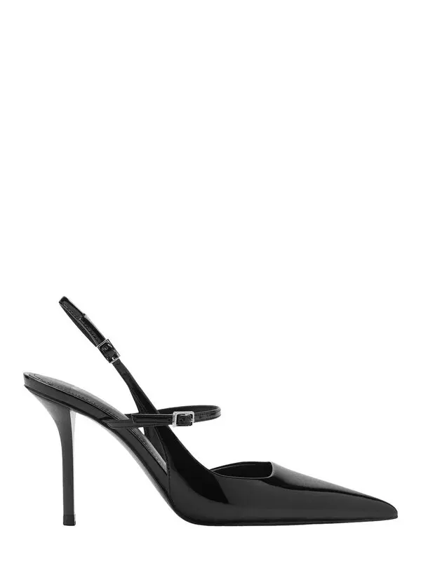 Mango Pointed Toe Slingback Pumps - Black