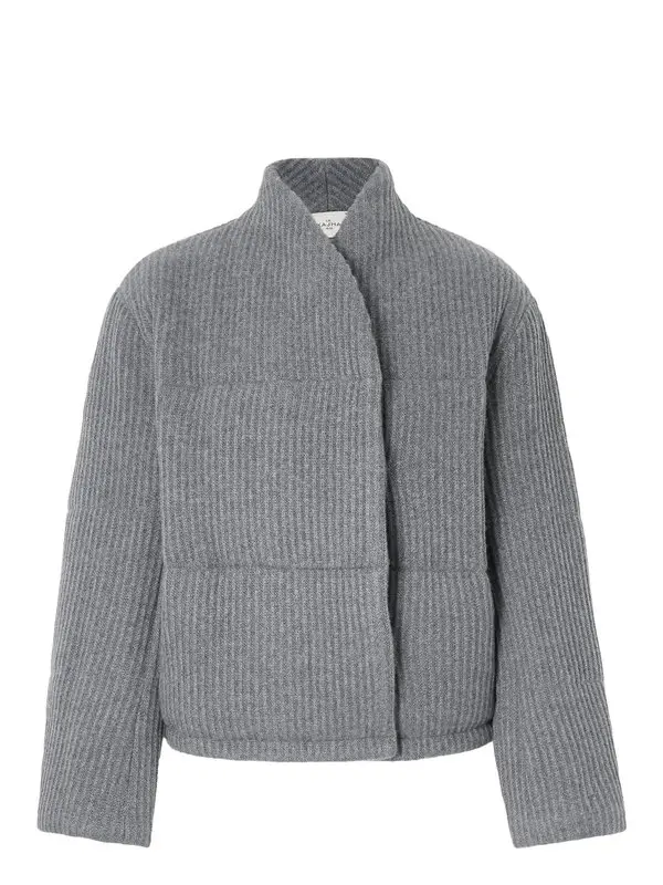 Le Kasha Linz Padded Ribbed Cashmere Jacket - Gray