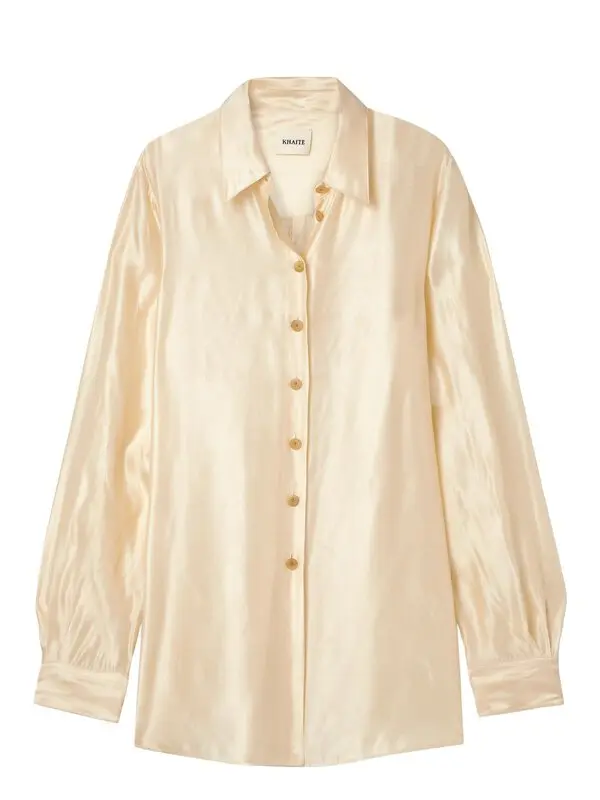 Khaite Auryn Satin-twill Shirt - Neutrals