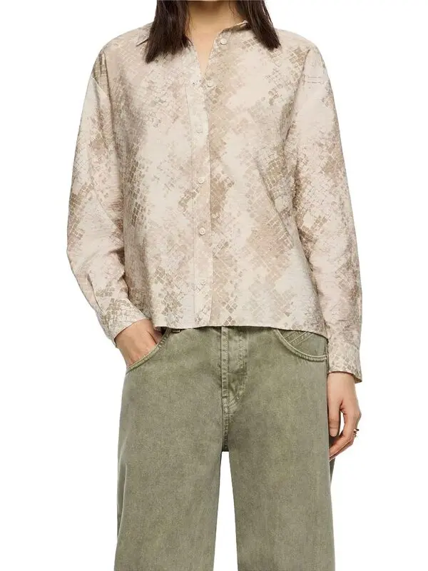 Bimba Y Lola Snake Boxy Shirt - Snake Taupe