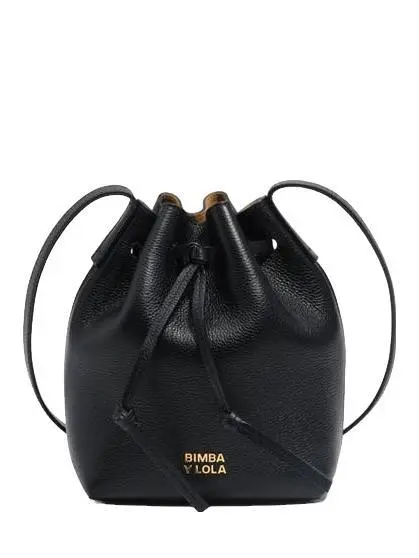 Bimba Y Lola Leather Bucket Bag - Black