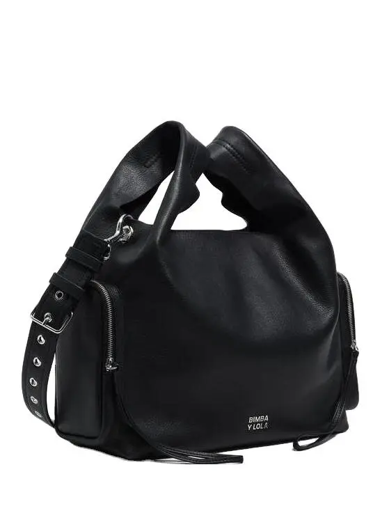 Bimba Y Lola Leather Crossbody Bag - Black