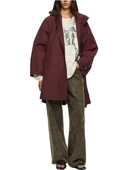 Bimba Y Lola A-line Midi Trench - Burgundy