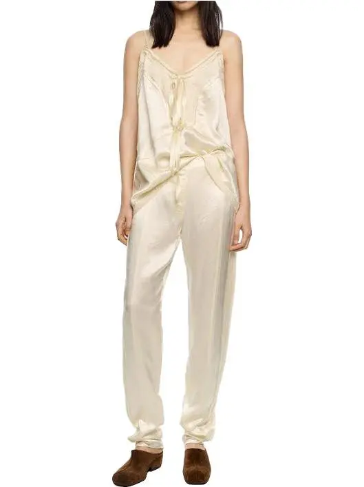 Bimba Y Lola Fitted Ankle Length Trousers - Beige