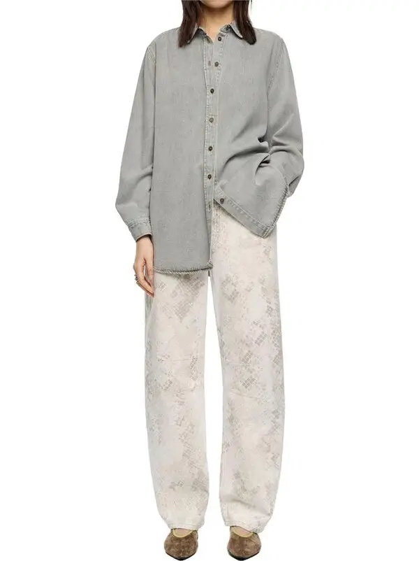 Bimba Y Lola Barrel Snake Denim Jeans - Snake Taupe
