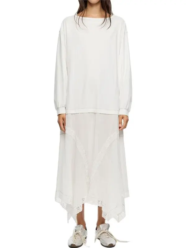 Bimba Y Lola Asymmetric Midi Dress - Ivory