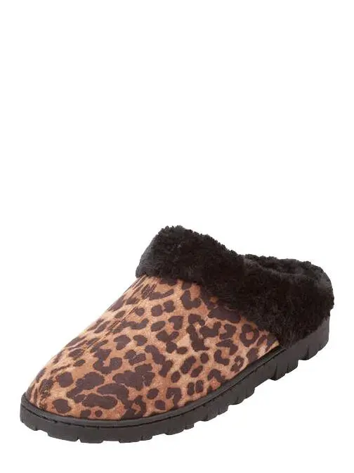 COMFORTVIEW Andy Fur Clog Slipper - Leopard