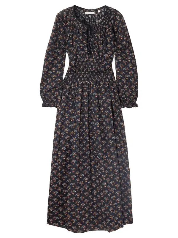 DÔEN Delfina Floral-print Organic Cotton-voile Midi Dress - Multi