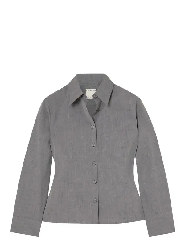 Calvin Klein Daisy Cotton-poplin Shirt - Gray