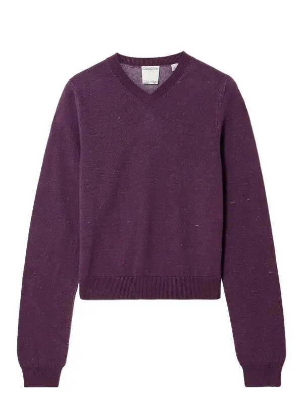 Calvin Klein Celia Cropped Sweater - Purple