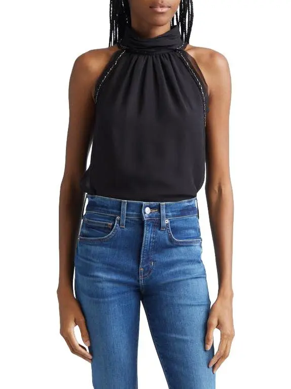 Veronica Beard Tanisha Sleeveless Silk Top - Black