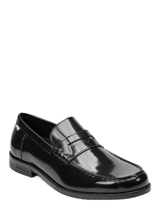 KENNETH COLE Paco Leather Penny Loafer - Black