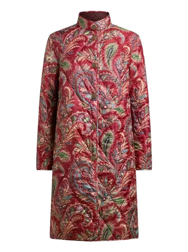 Etro Quilted Paisley Reversible Coat - Red