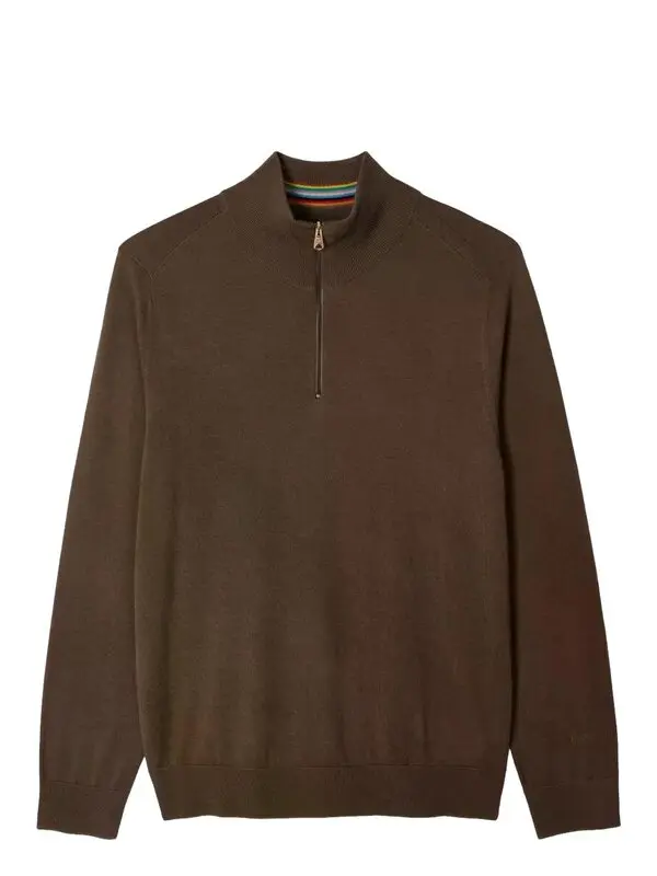 Paul Smith Zip-neck Sweater - Brown