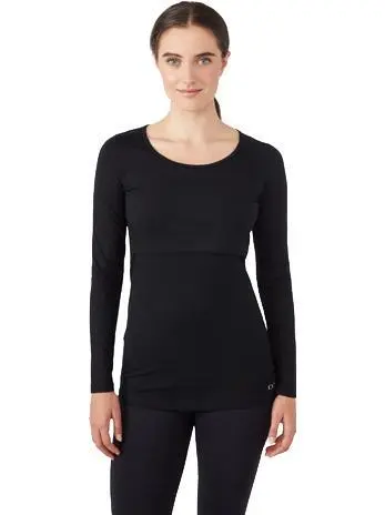 MODERN ETERNITY Long Sleeve Maternity Top - Black