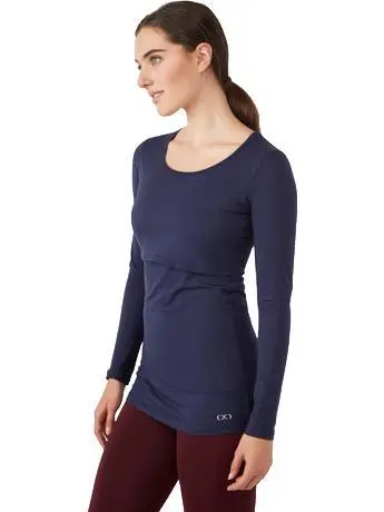 MODERN ETERNITY Long Sleeve Maternity Top - Navy