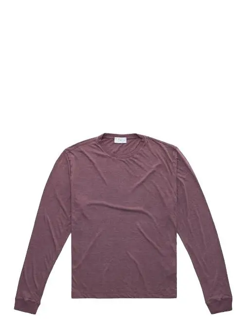 WOLF VS. GOAT (WVG) Light Weight Viscose Sorona Long Sleeve Crew Neck T-shirt - Mulberry Wine