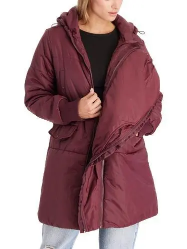 MODERN ETERNITY 3-in-1 Maternity To Baby Wearing Puffer Coat - Burgundy