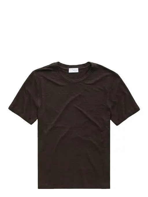 WOLF VS. GOAT (WVG) Short Sleeve Linen Crew Neck Tee - Chocolate