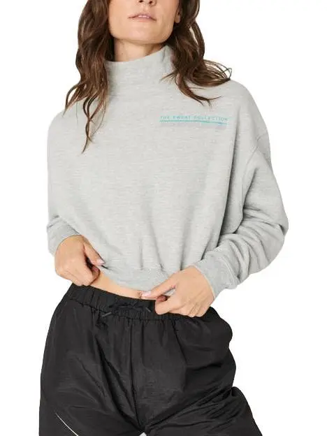 DAUGHTER LESSONS Cowl Neck Cropped Sweatshirt - Grey