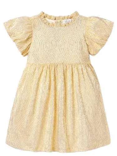 Janie And Jack Metallic Dress - Metallic Gold