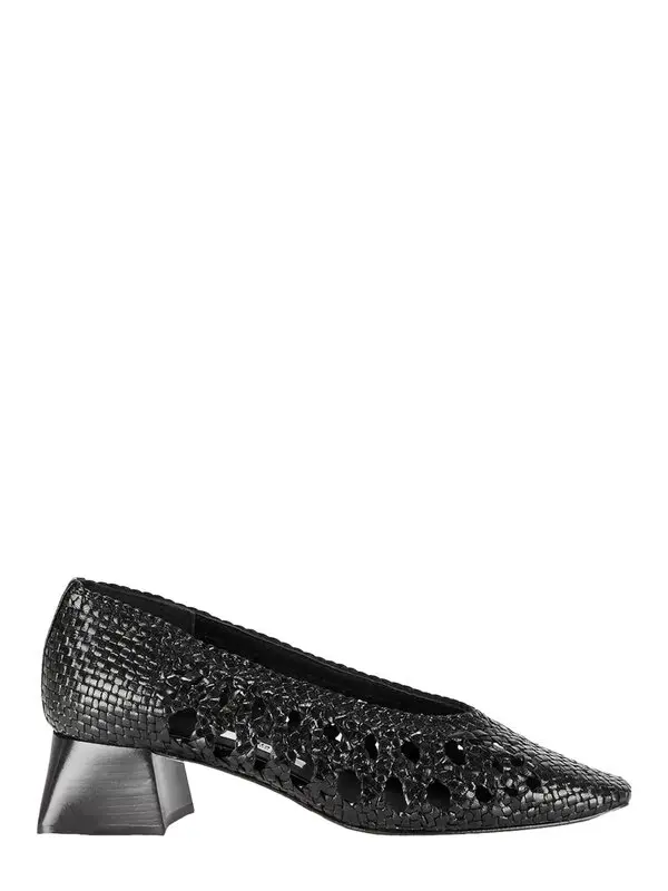 MIISTA 40mm Marina Woven Leather Pumps - Black