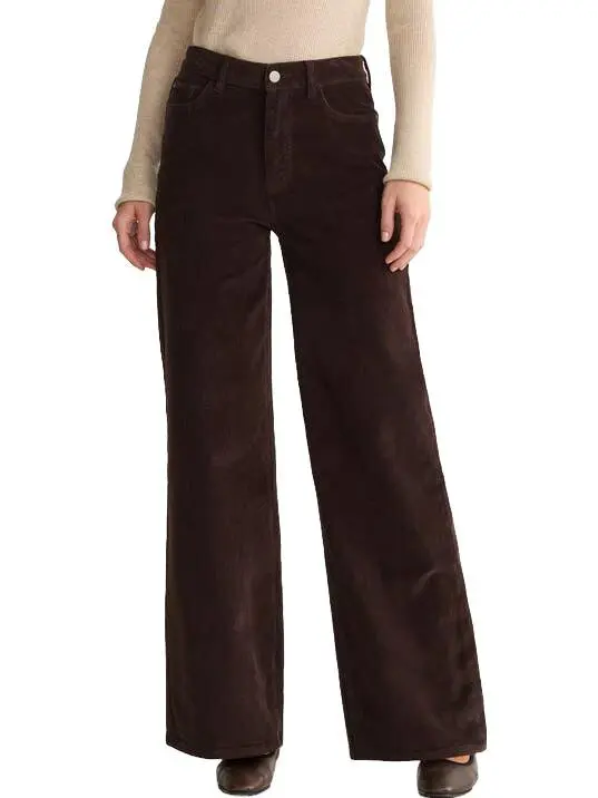 Warp + Weft High-waist Corduroy Wide-leg Jeans - Americano